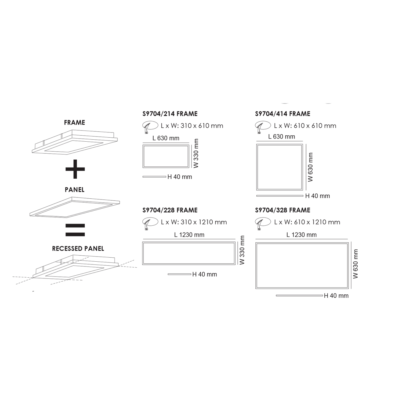 RECESSED CEILING FRAME (metric) - SAL